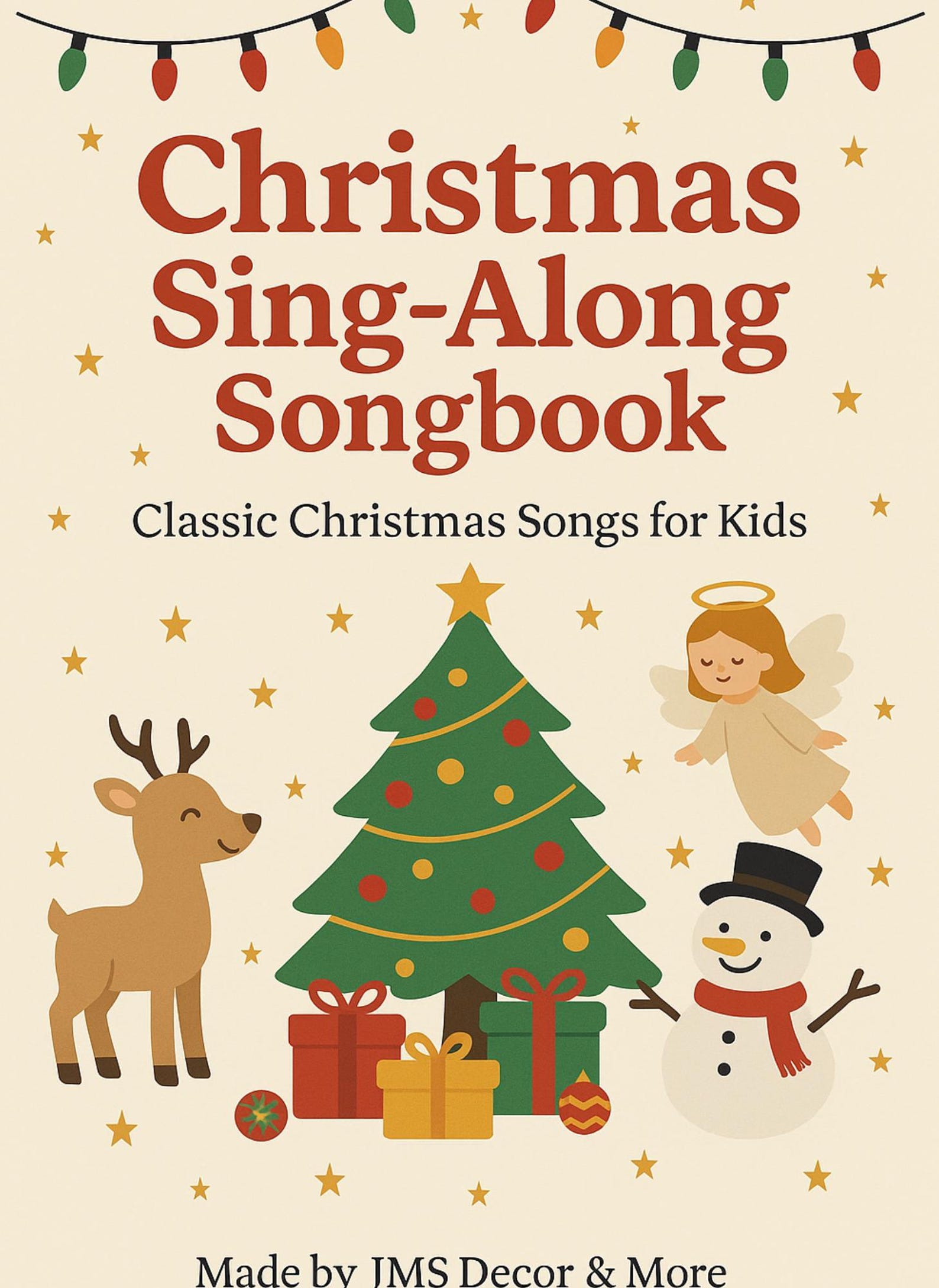 Printable Christmas Carol Songbook for Kids (digital Download), 8.5"x11 ...
