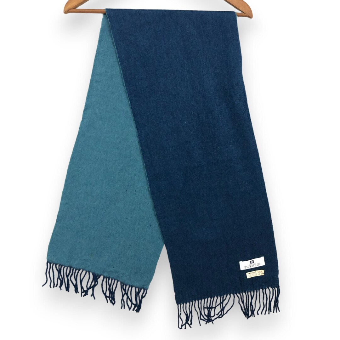 Vintage Givenchy Blue Wool Scar Muffler Givenchy Neck Scarf Neck Warmer ...