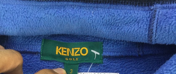 Vintage Kenzo Golf Fleece Hoodie, Kenzo Sweater, Zipp… - Gem