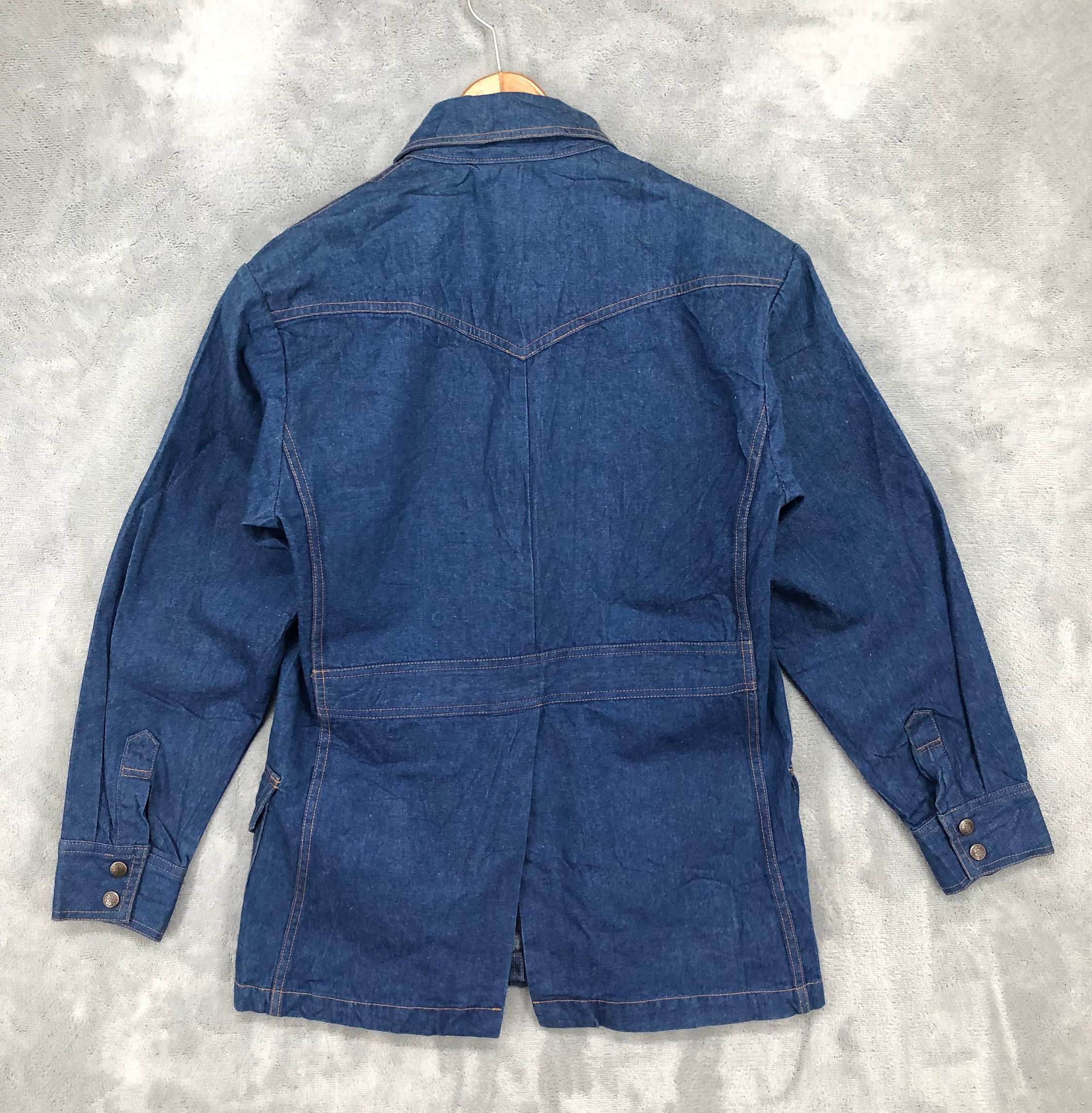 Vintage Japan Denim Workwear Jacket Blue Jean Jacket Chore Denim Multi ...