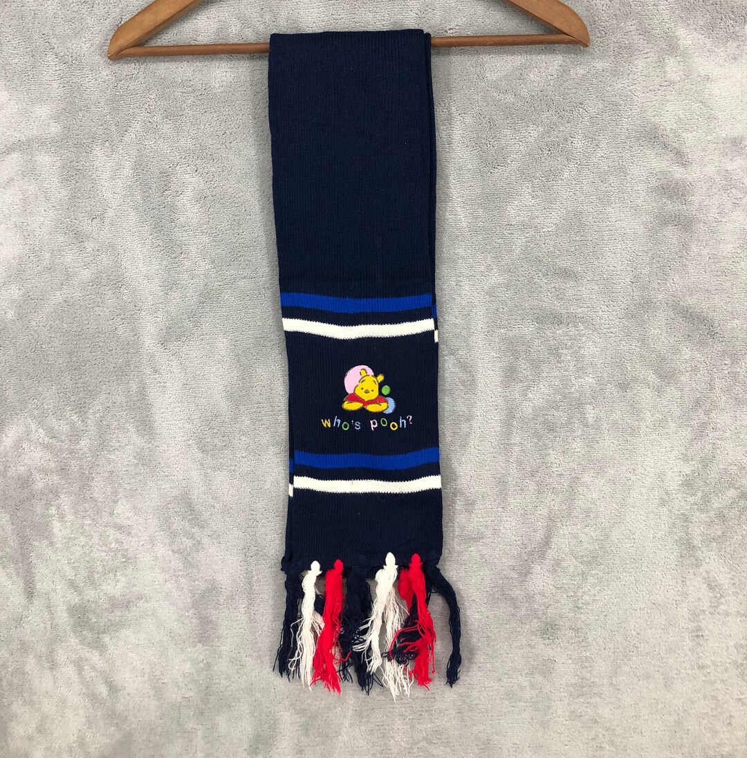 Vintage Winnie the Pooh Scarf Muffler Pooh Embroidery Scarves Neck ...