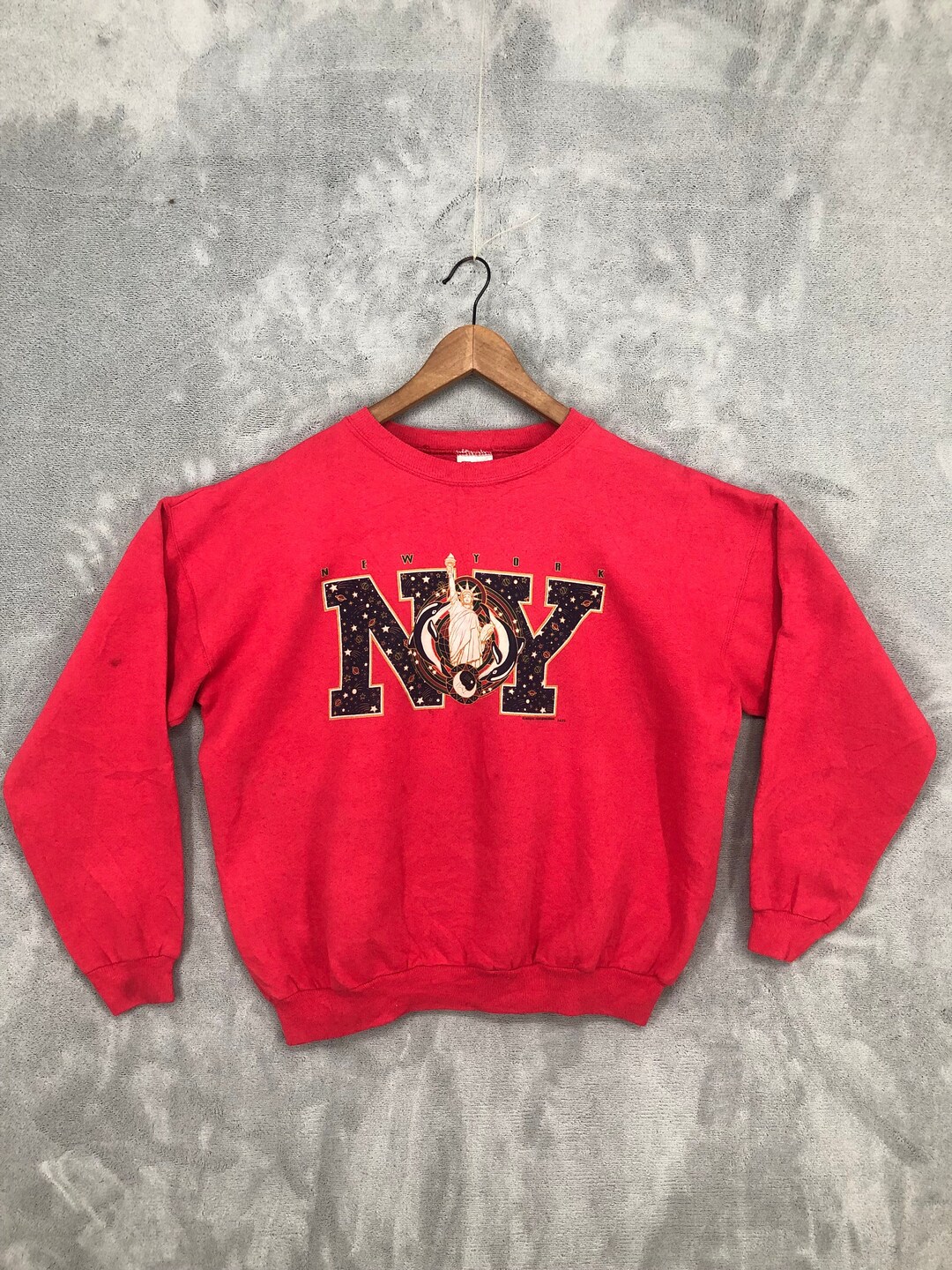 Vintage 90s New York Liberty Statue Crewneck Sweatshirt Large Ny ...