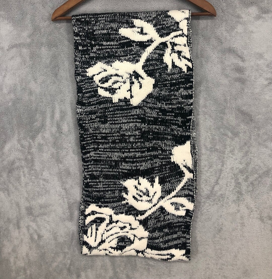 Gap Flowers Scarf Muffler Roses Pattern Neck Scarf Neck Warmer Floral ...