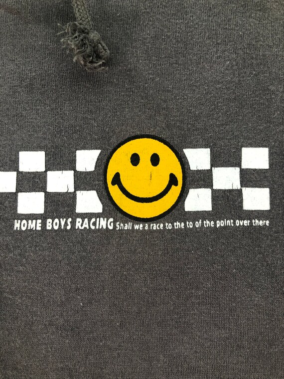 Vintage Home Boys Racing Smiley Logo Hoodie Shirt Fad… - Gem