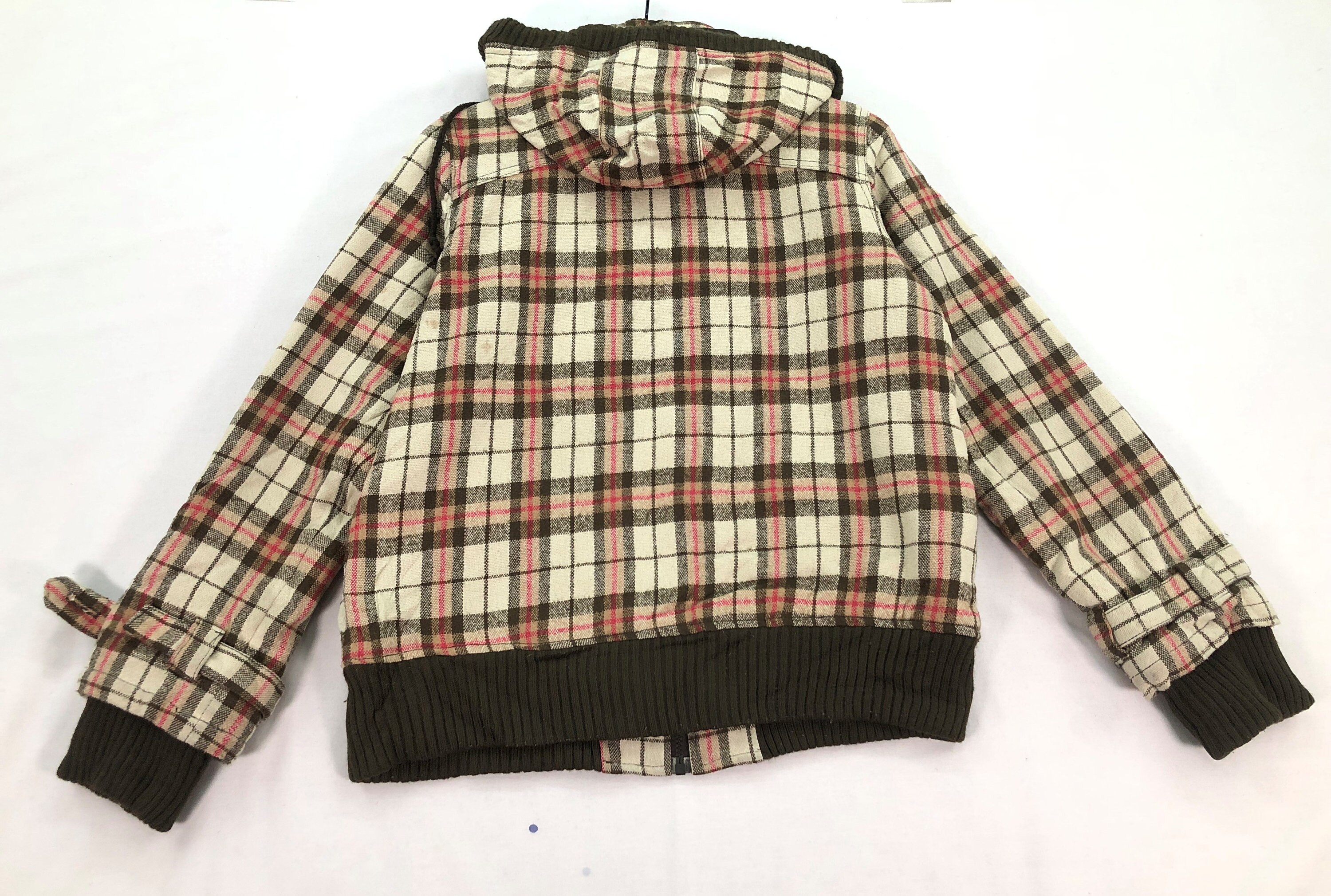 Japanese Brand Colza Tartan Checked Zipper Women Jacket Medium Outdoor ...