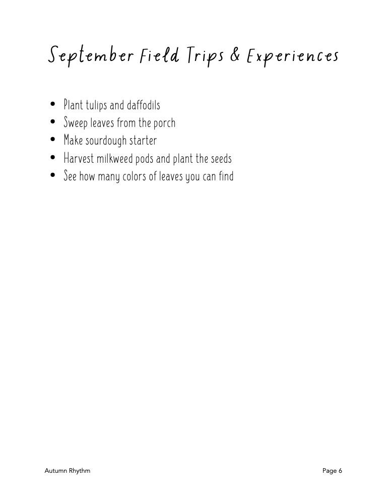 Autumn // the Cozy Curriculum Fall Rhythm Waldorf - Etsy
