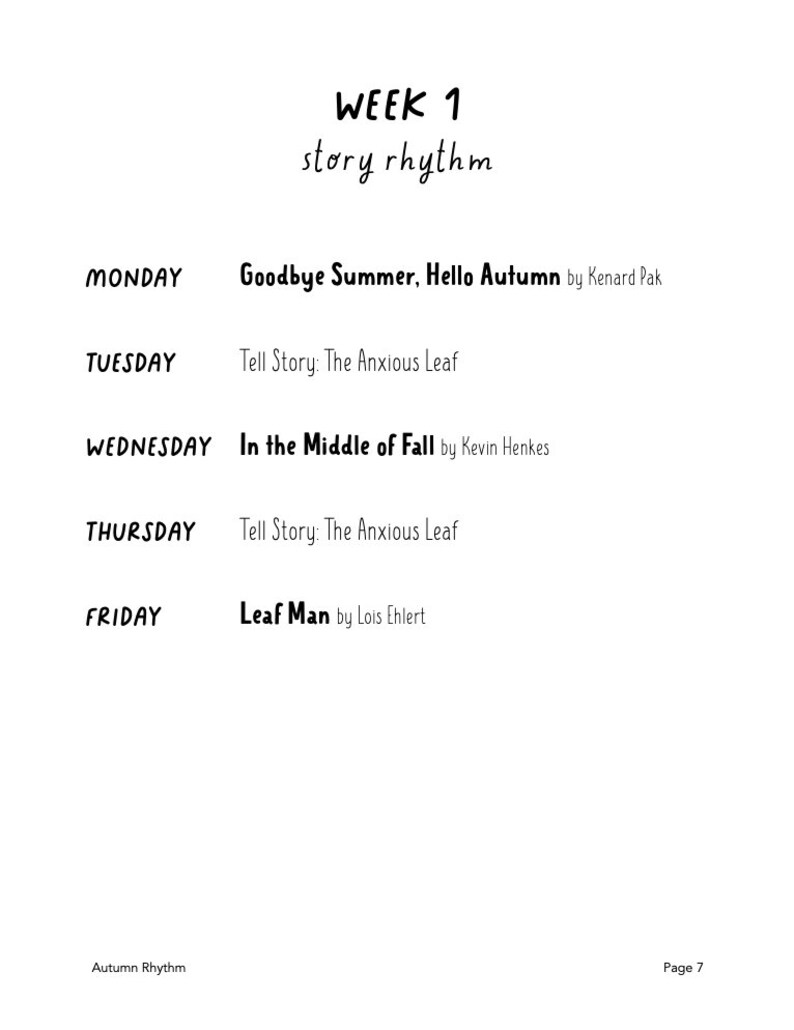 Autumn // the Cozy Curriculum Fall Rhythm Waldorf - Etsy