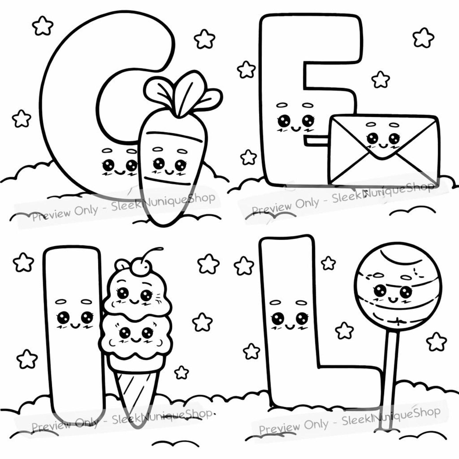 ABC Coloring Tracing Pages | Alphabet Learning Worksheets (instant ...