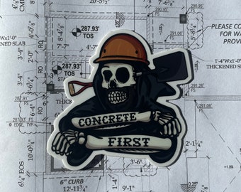 Concrete Finisher 16 Pcs Sticker Pack Laminated Vinyl Waterproof ...