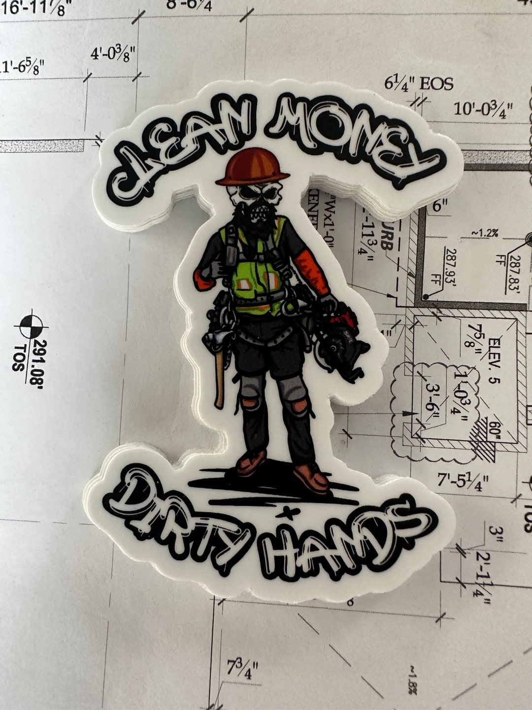Dirty Hands Clean Money Carpenters Sticker - Etsy