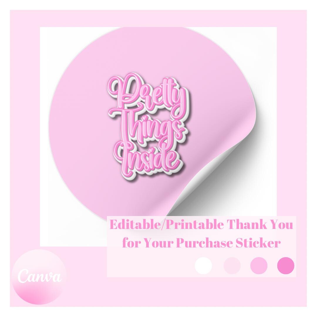 Pretty Things Inside Sticker. for Small Business Packaging (digital ...