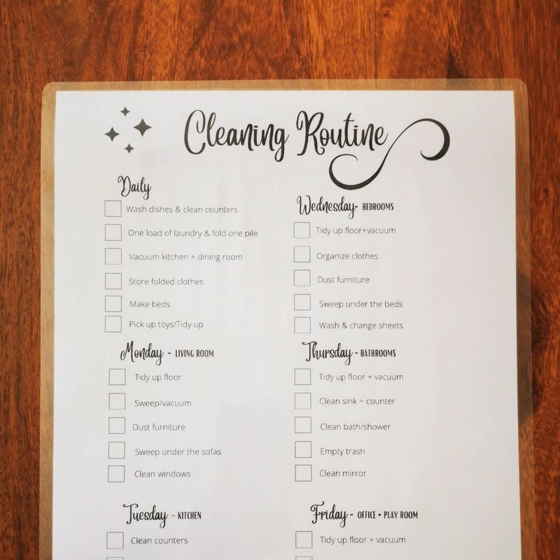 Laminated Chore Chart - Etsy