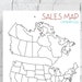 Sales Map/canada and USA Sales Map/ Sales Tracker/ Sales Map Tracker ...