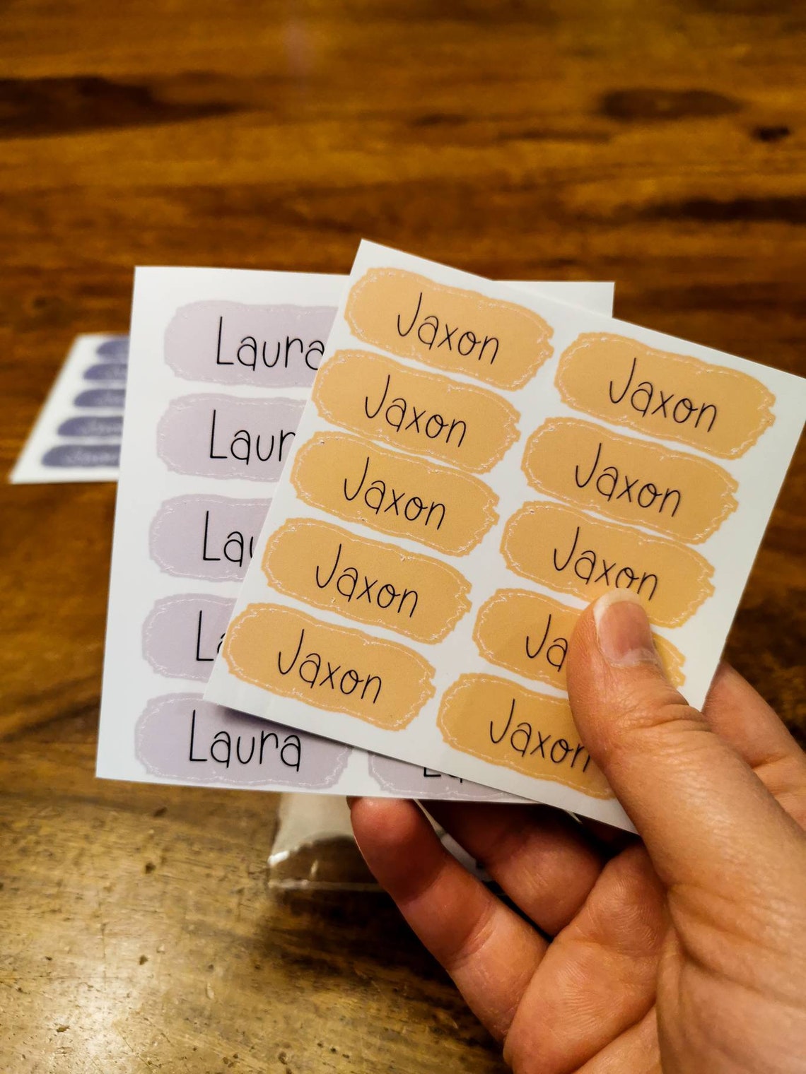 Custom Name Vinyl Stickers Sheet | 10 per Sheet | Pack of 10 | Tag ...