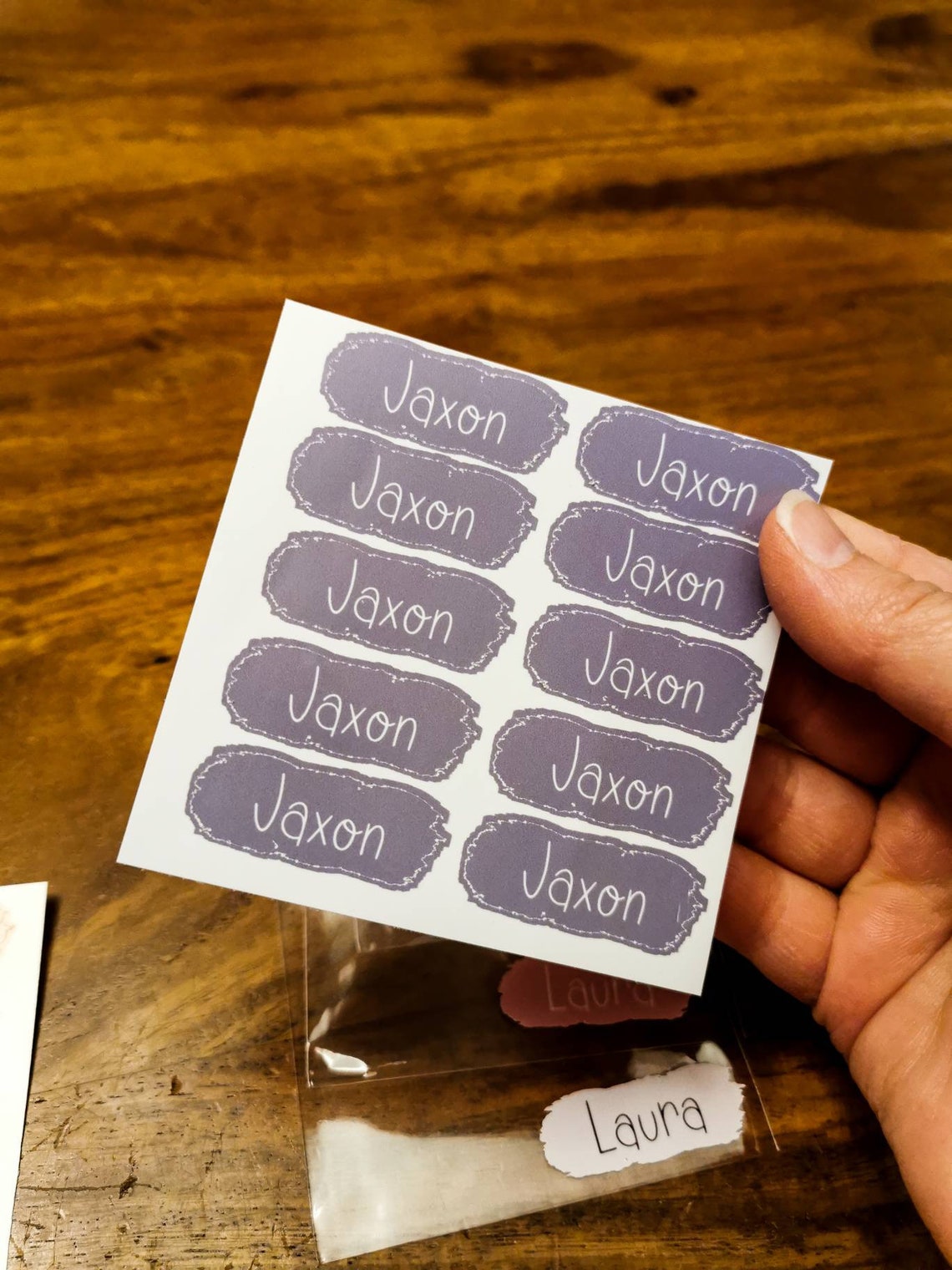 Custom Name Vinyl Stickers Sheet | 10 per Sheet | Pack of 10 | Tag ...