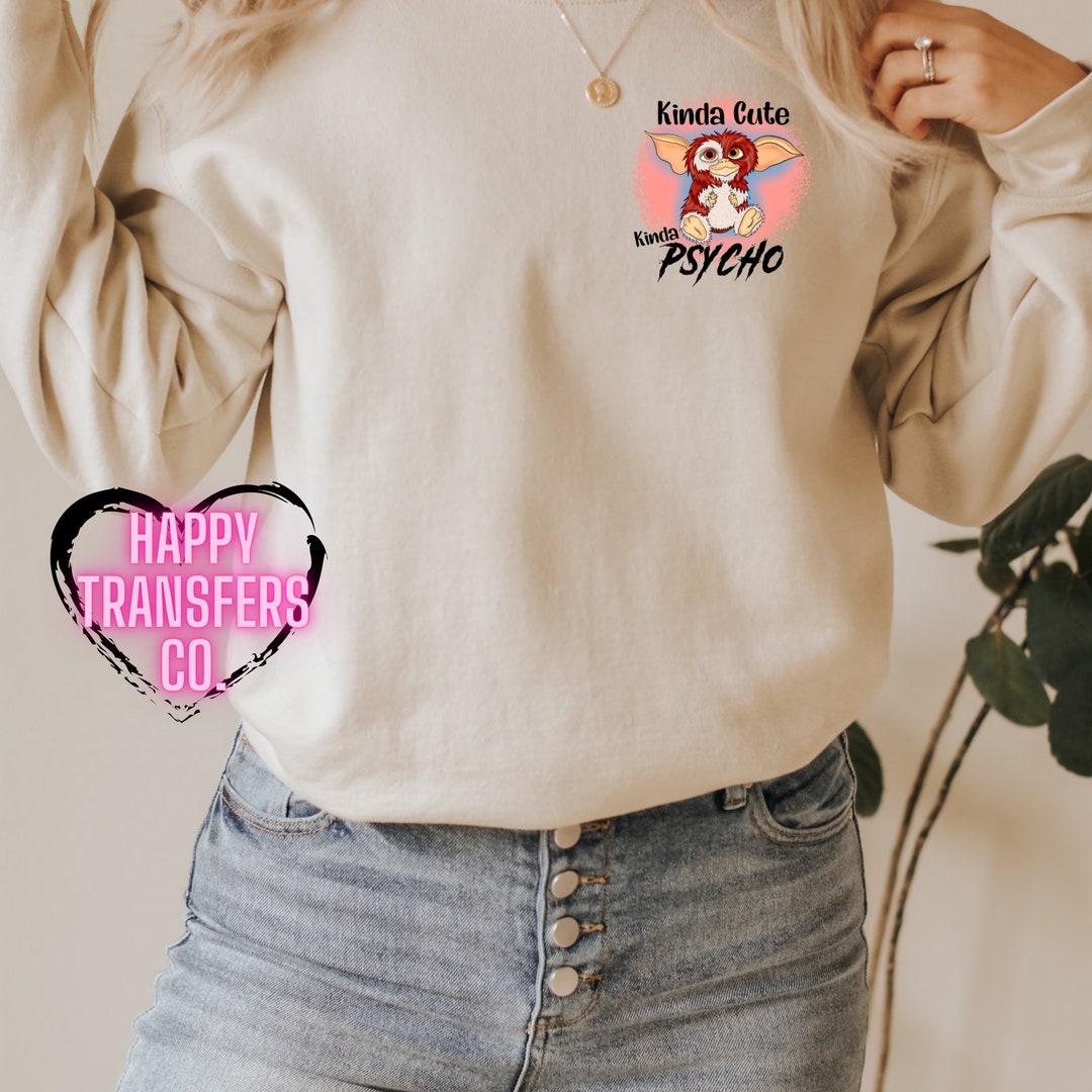 Ready to Press Kinda Cute Kinda Psycho POCKET SIZE Clear Film Screen Print Transfer, Plastisol ...