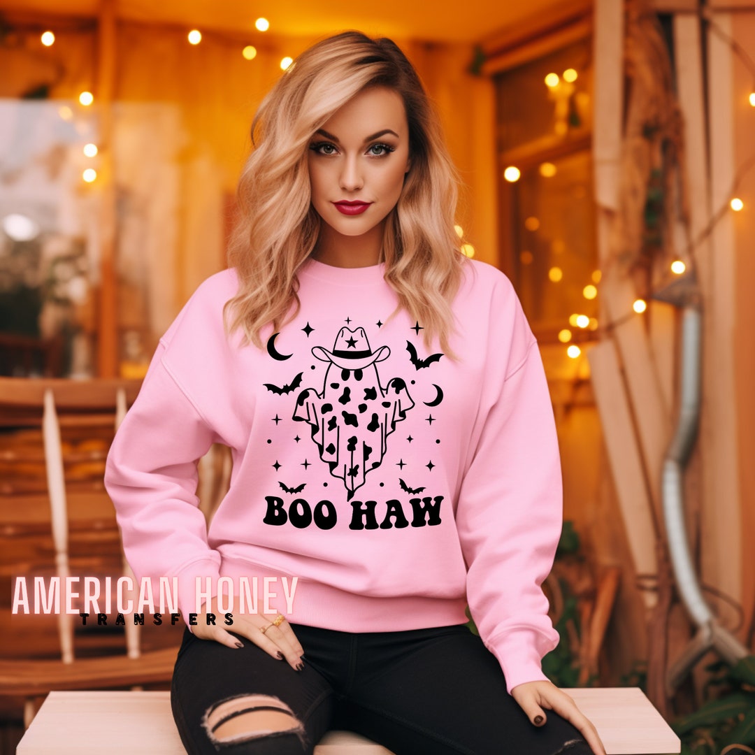 Ready to Press Boo Haw Ghost Halloween Screen Print Transfers ...