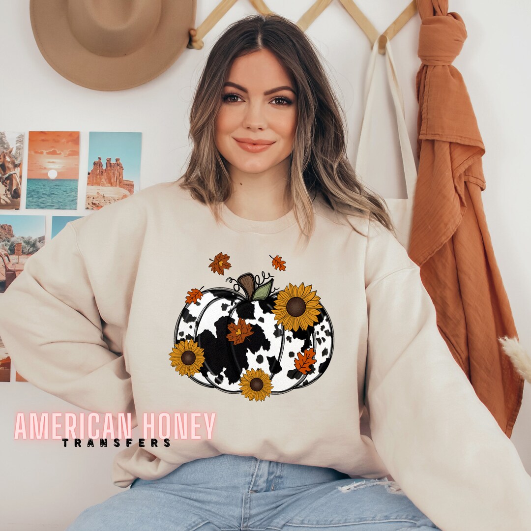 Ready to Press Cowhide Fall Pumpkin Clear Film Screen Print Transfer ...