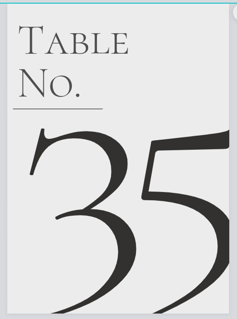 Printable Wedding Table Numbers - Etsy
