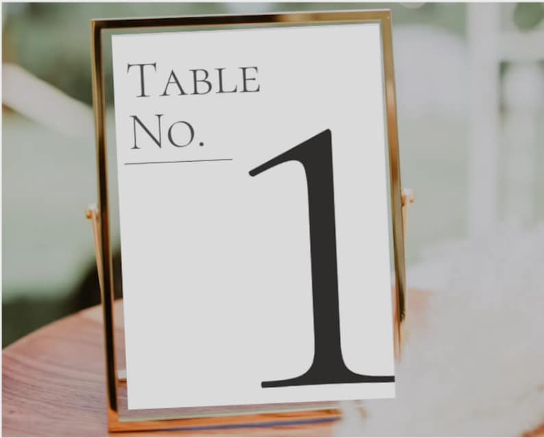 Printable Wedding Table Numbers - Etsy