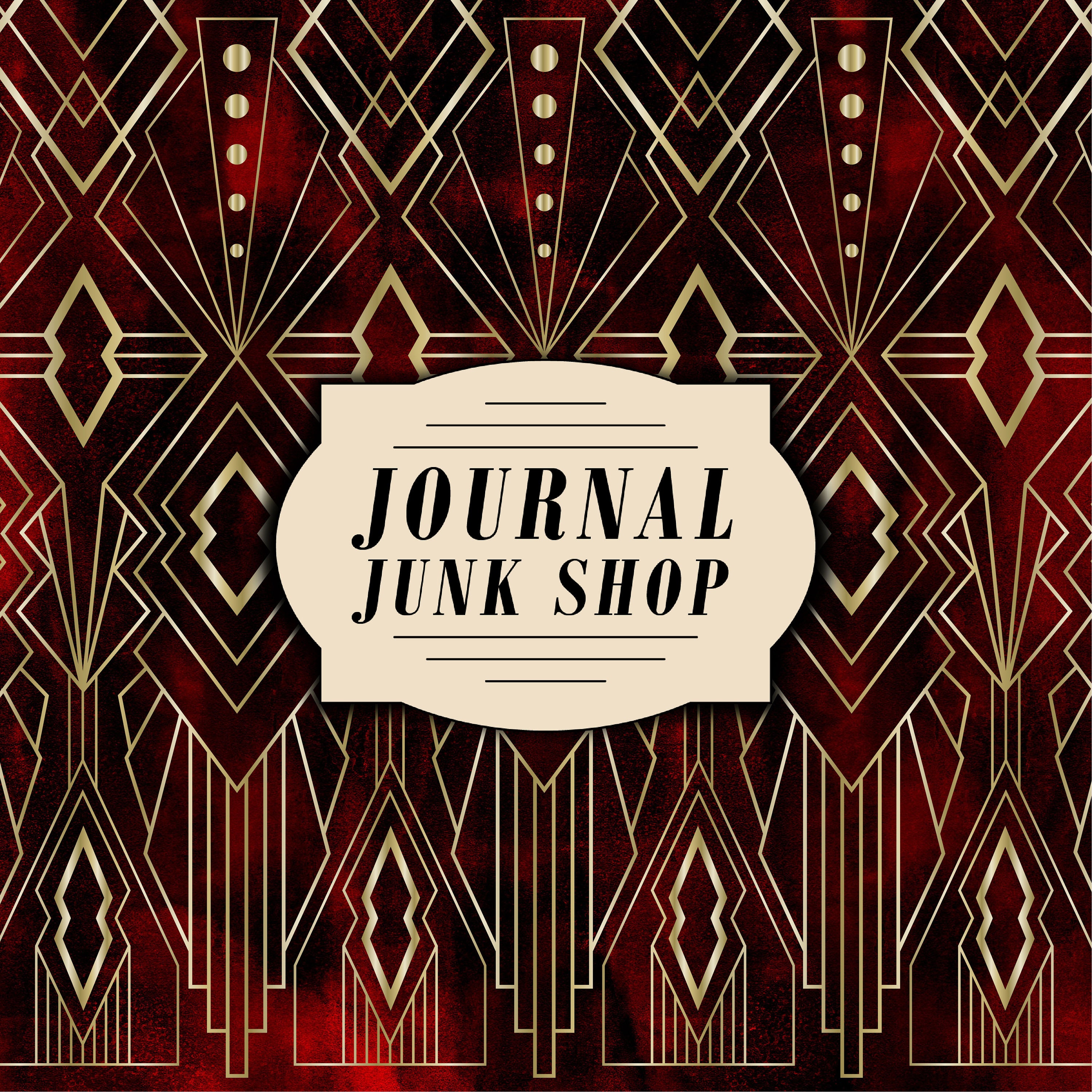 Red- Art Deco Dark Watercolor Collection in Red- Vintage, Gold, 1930's ...