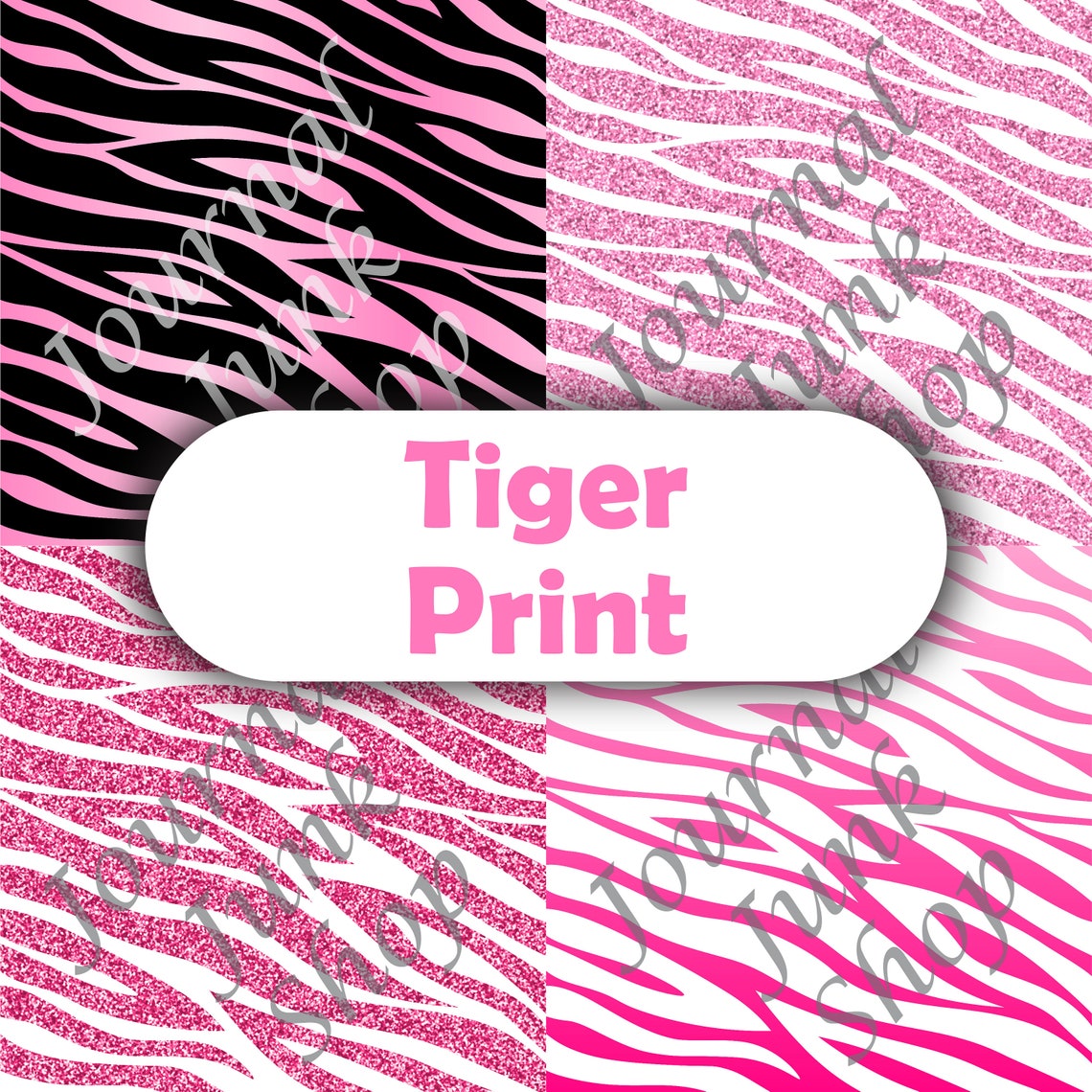 Pink Animal Print Paper Jaguar Leopard Tiger Zebra - Etsy