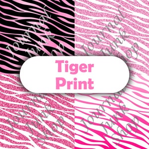 Pink Animal Print Paper- Jaguar, Leopard, Tiger, Zebra, Sparkly ...