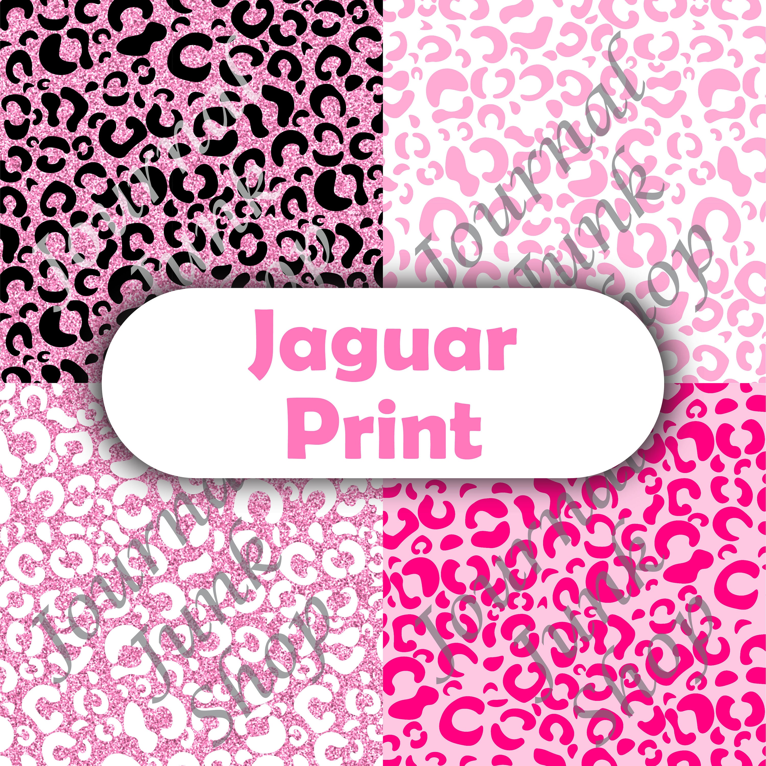Pink Animal Print Paper- Jaguar, Leopard, Tiger, Zebra, Sparkly ...