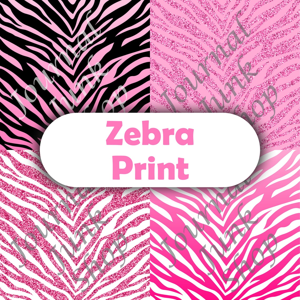 Pink Animal Print Paper Jaguar Leopard Tiger Zebra - Etsy
