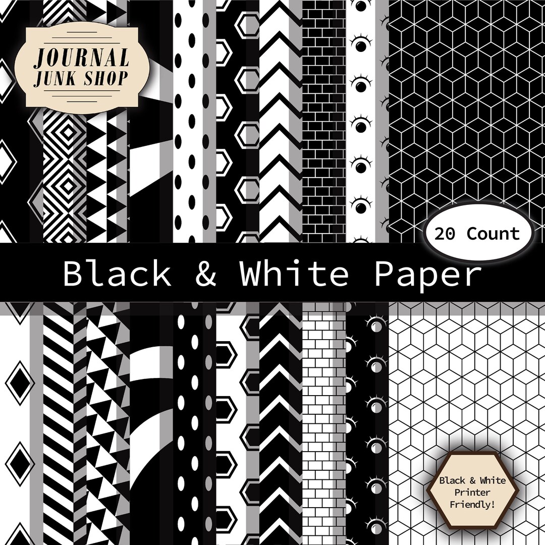 Black and White Pattern Paper, Black and White Printer Friendly- Swirls ...