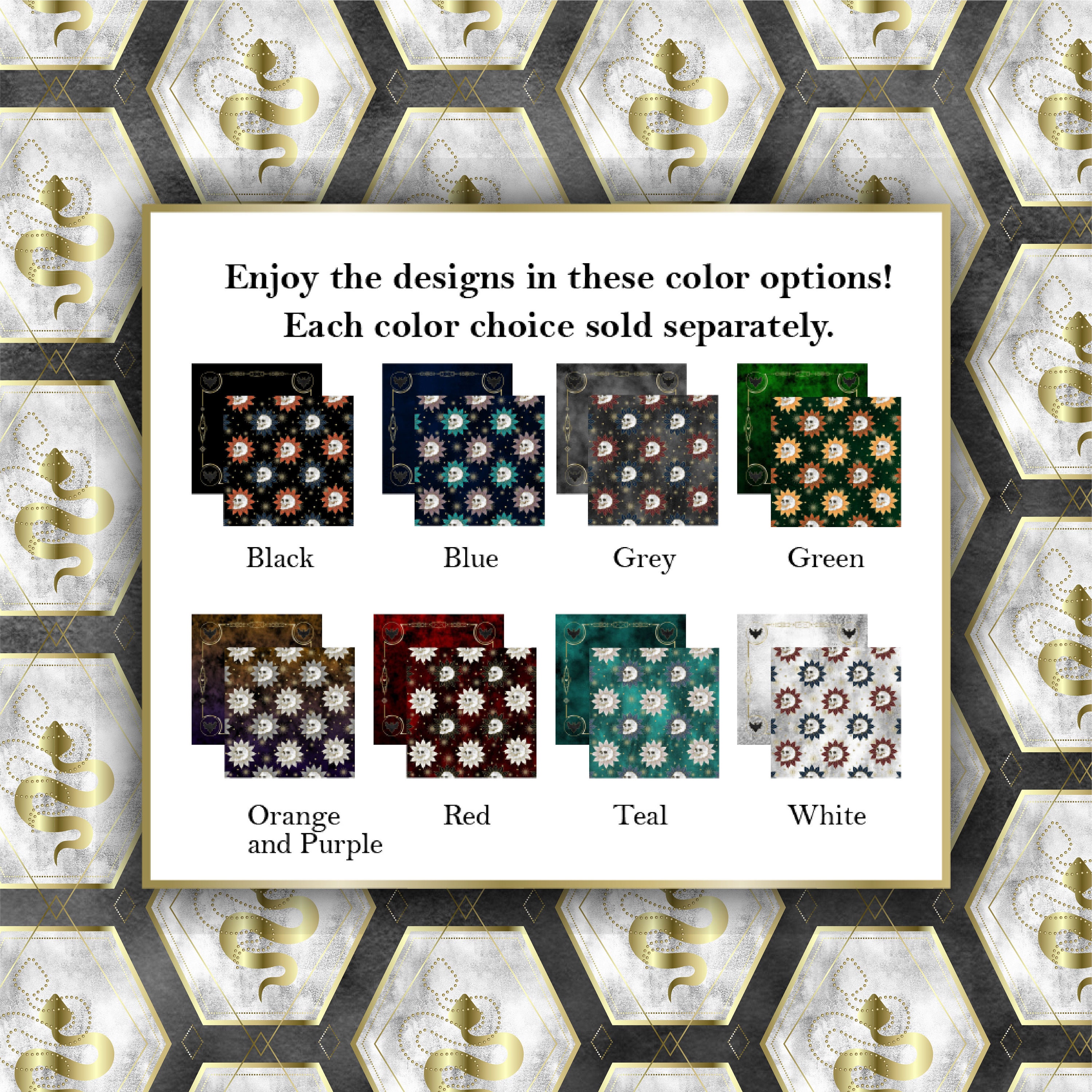 Grey- Art Deco Halloween in Grey- Skulls, Spiders, Snakes, Web, Fall ...