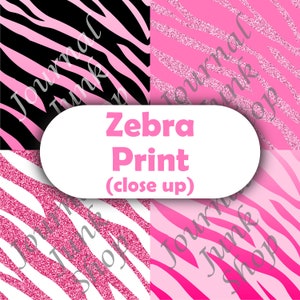 Pink Animal Print Paper- Jaguar, Leopard, Tiger, Zebra, Sparkly ...