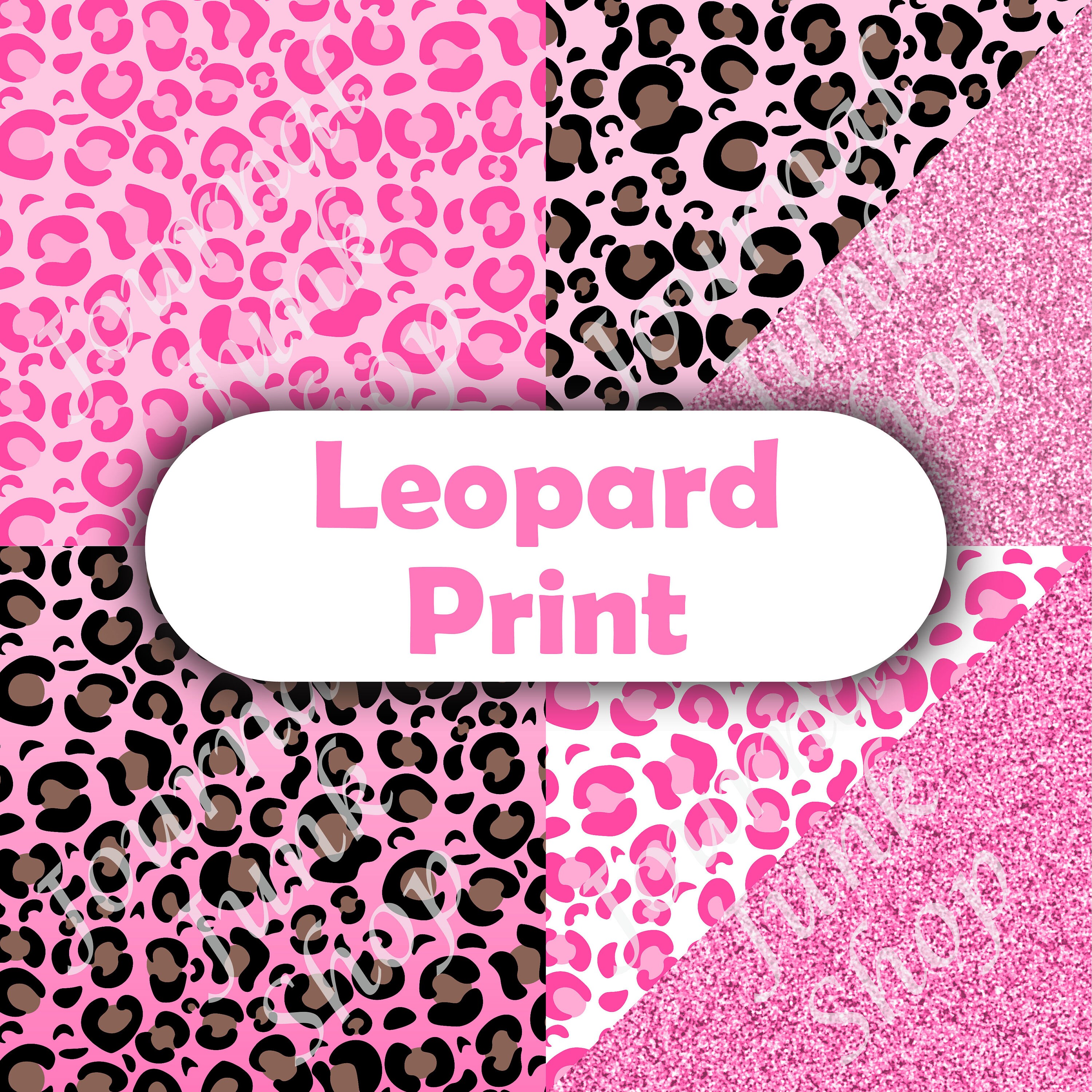 Pink Animal Print Paper- Jaguar, Leopard, Tiger, Zebra, Sparkly ...
