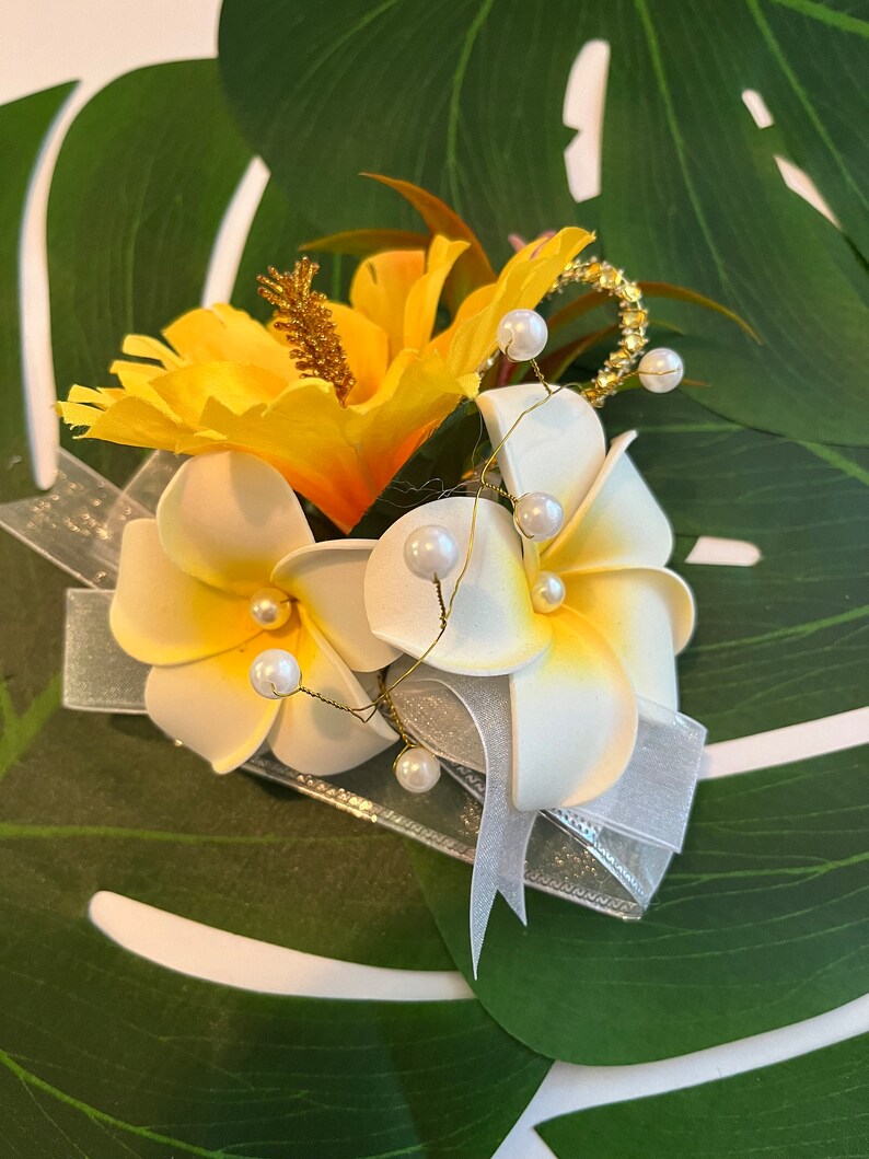 Corsage. Plumeria Hibiscus. Prom. Graduation. Weddings. ALL Occasions ...