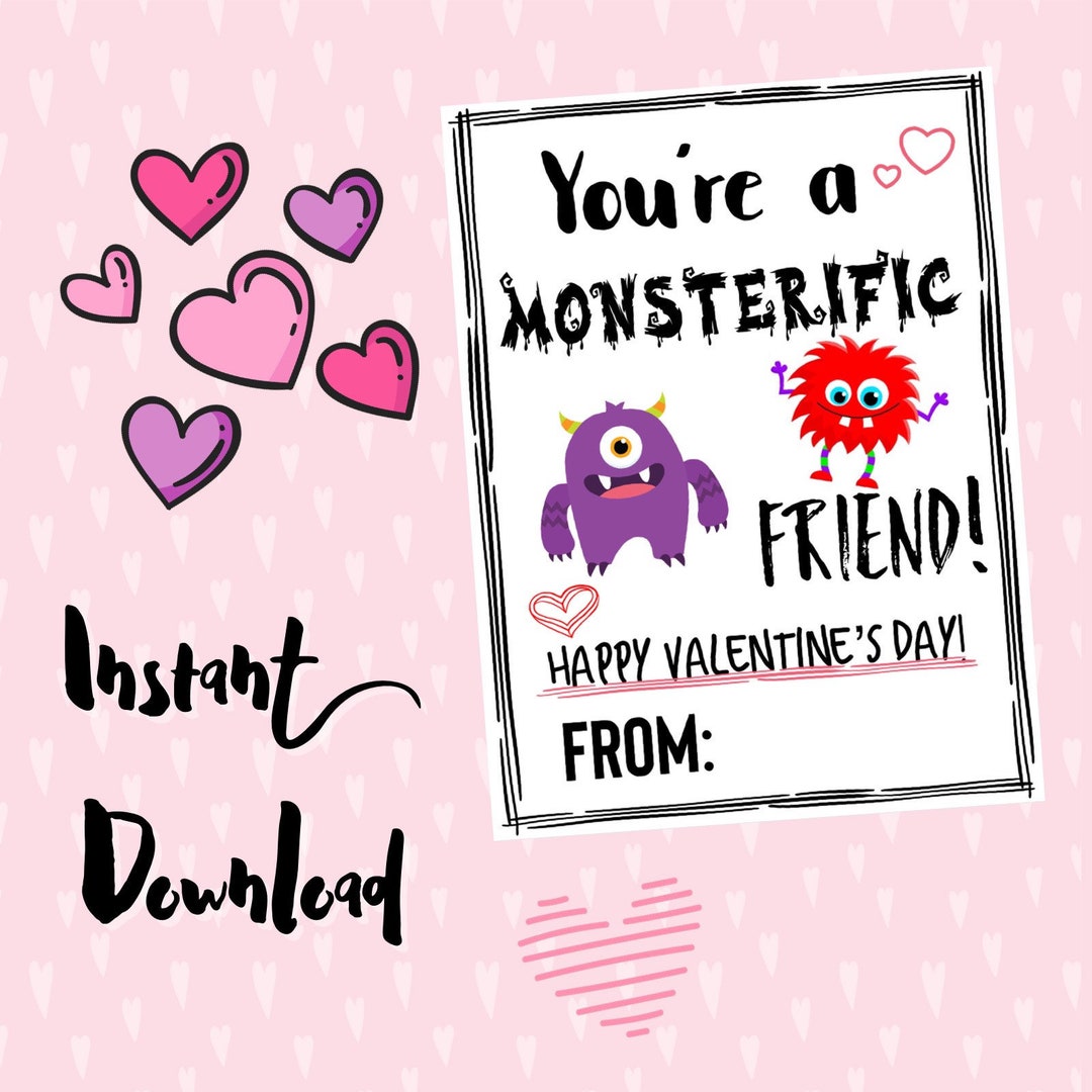 Monster Valentines / Instant Download / Monster Valentine Printable ...