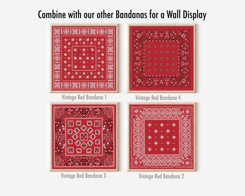 Vintage Bandana 2 Digital Clipart, Western Clothing, Paisley Print ...