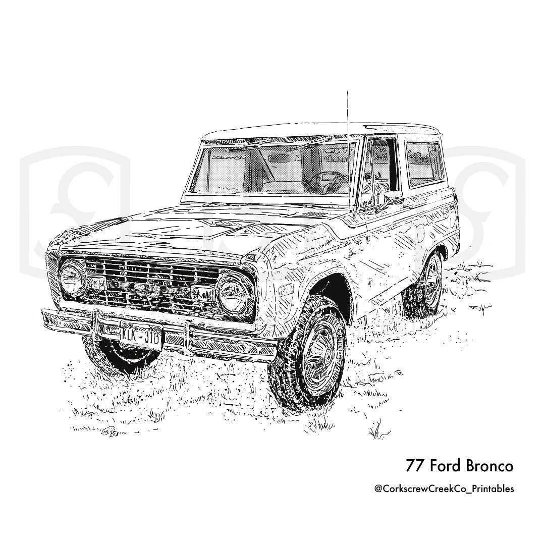 1977 Ford Bronco, PDF, JPEG, Digital Download, Gifts for Him, Fathers ...