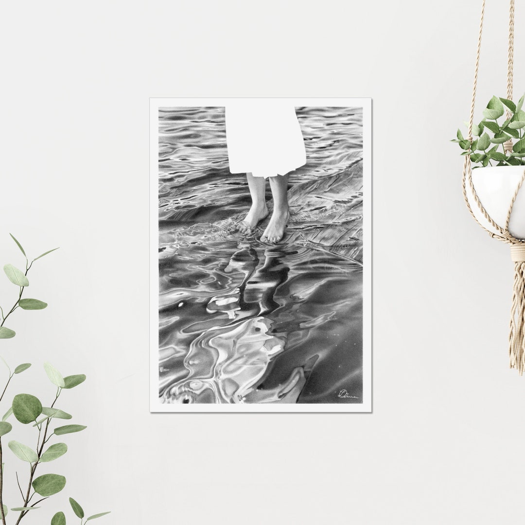 Halcyon Fine Art Giclée Print Graphite Drawing, Black and White ...