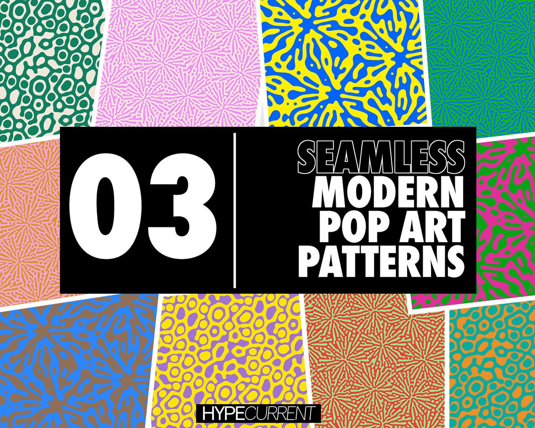 Seamless Modern Pop Art Patterns | Digital Download | High Resolution ...