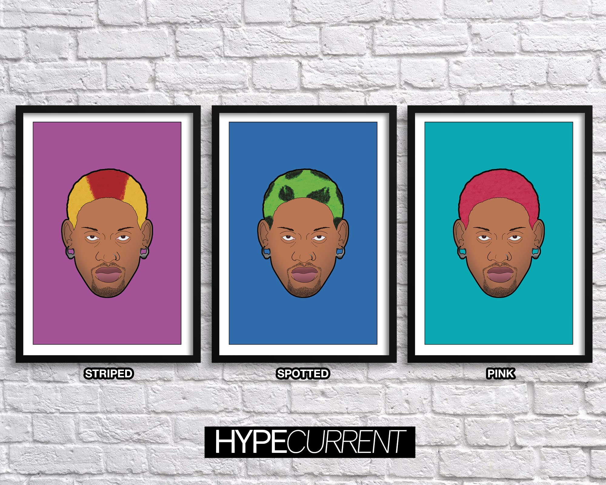 Faces of Rodman DIGITAL Poster Pack Dennis Rodman Design the Worm Art ...
