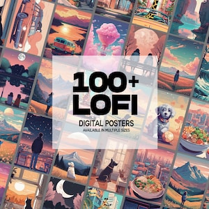 Lofi Design Digital Poster Pack | Aesthetic Wall Art | Chill Vibes ...