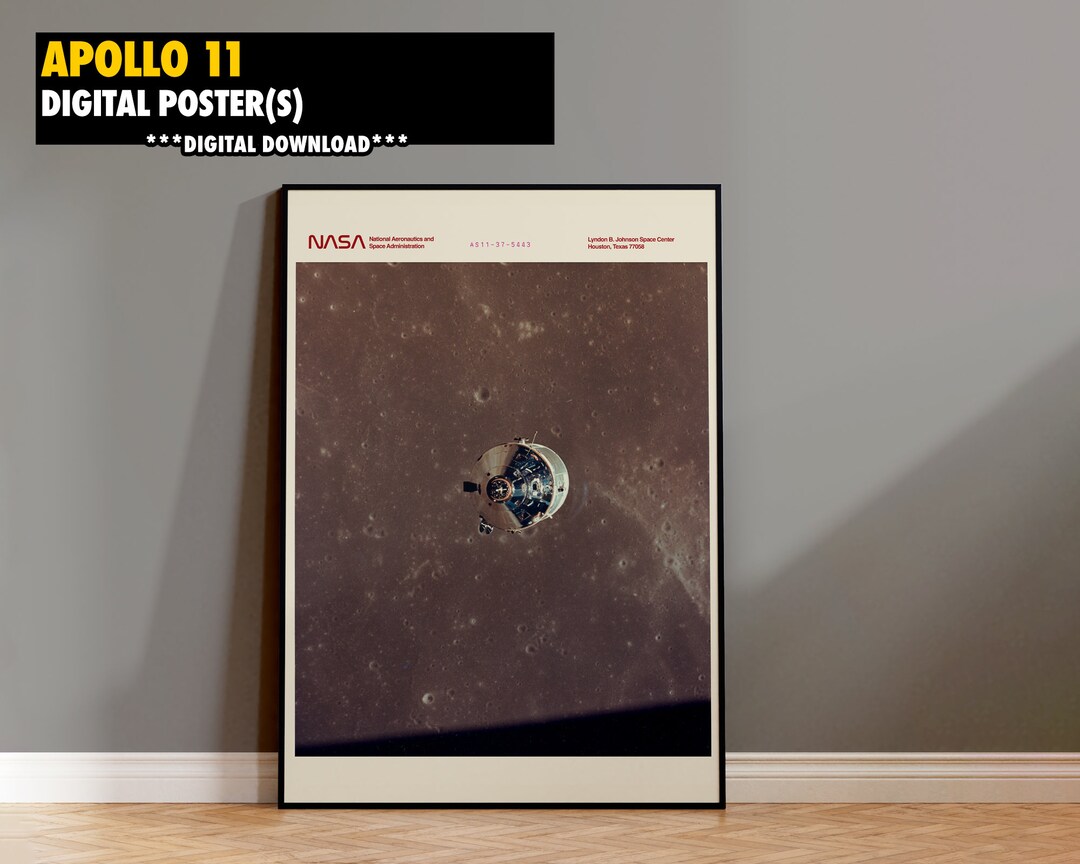 Apollo 11 NASA Space Moon Digital Poster | Instant Download | Home ...