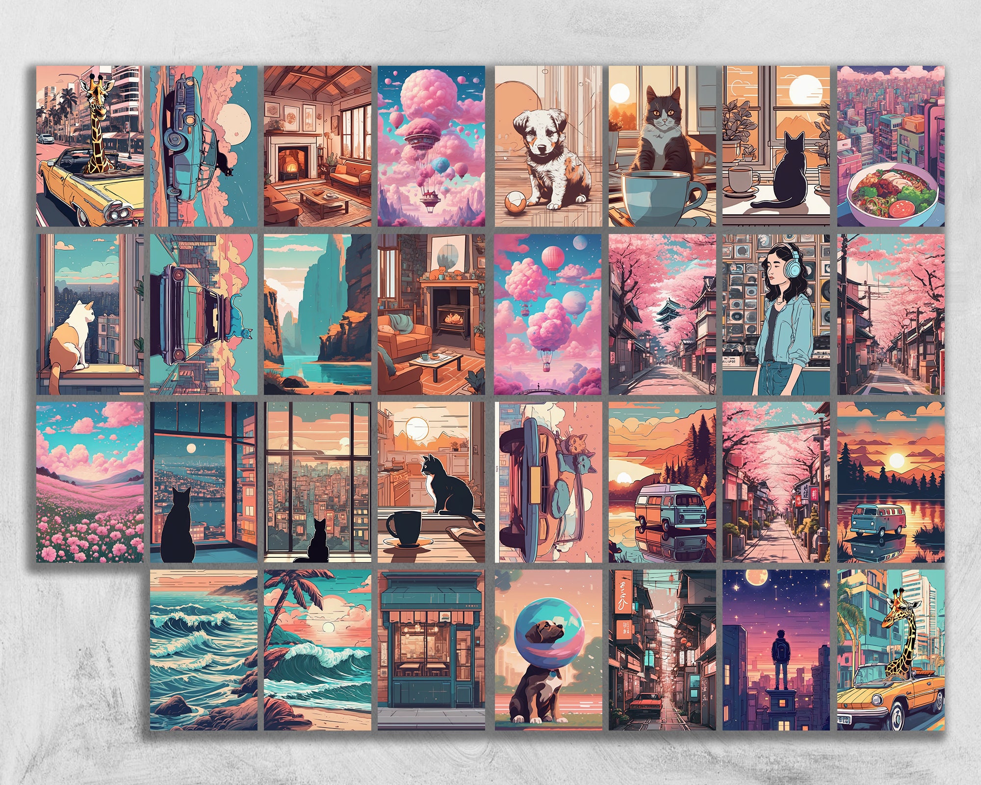 Lofi Design Digital Poster Pack | Aesthetic Wall Art | Chill Vibes ...