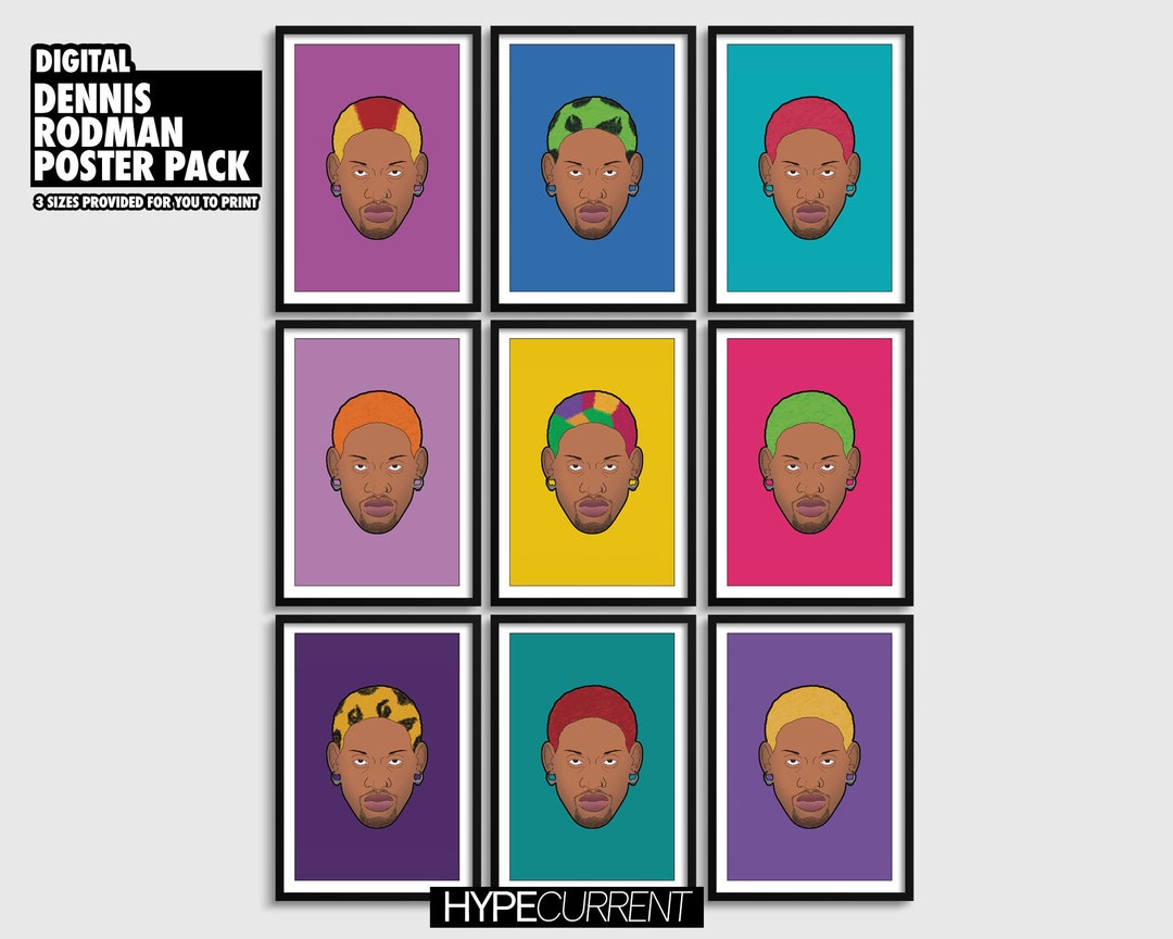 Faces of Rodman DIGITAL Poster Pack | Dennis Rodman Design | the Worm ...