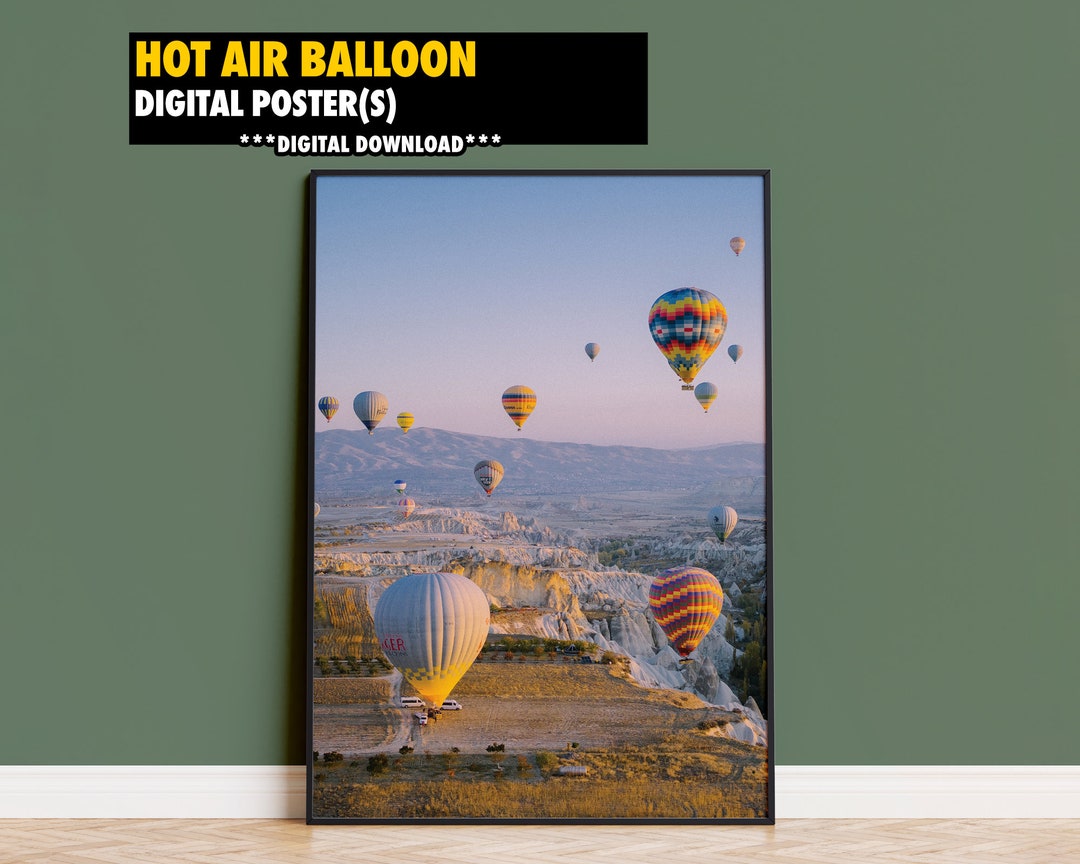 Hot Air Balloon Digital Poster | Instant Download | Home Decor ...