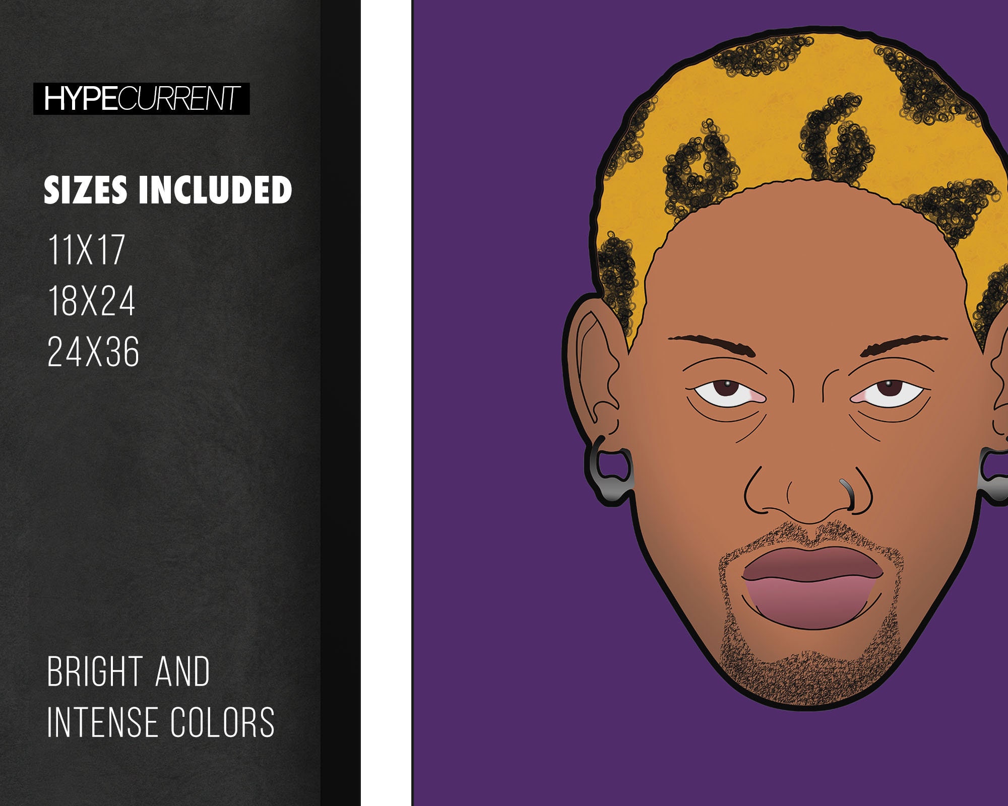 Faces of Rodman DIGITAL Poster Pack Dennis Rodman Design the Worm Art ...