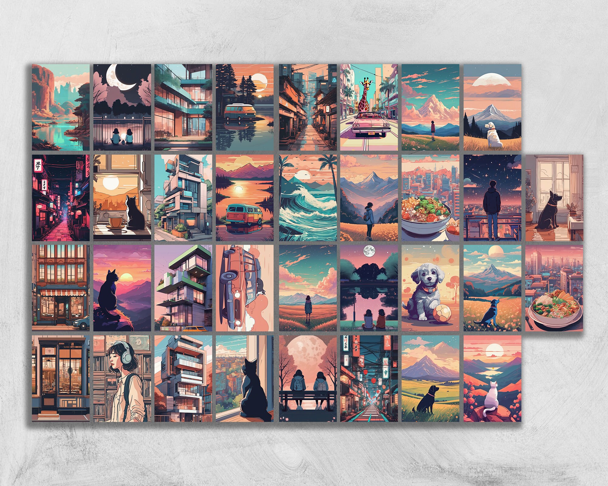 Lofi Design Digital Poster Pack | Aesthetic Wall Art | Chill Vibes ...