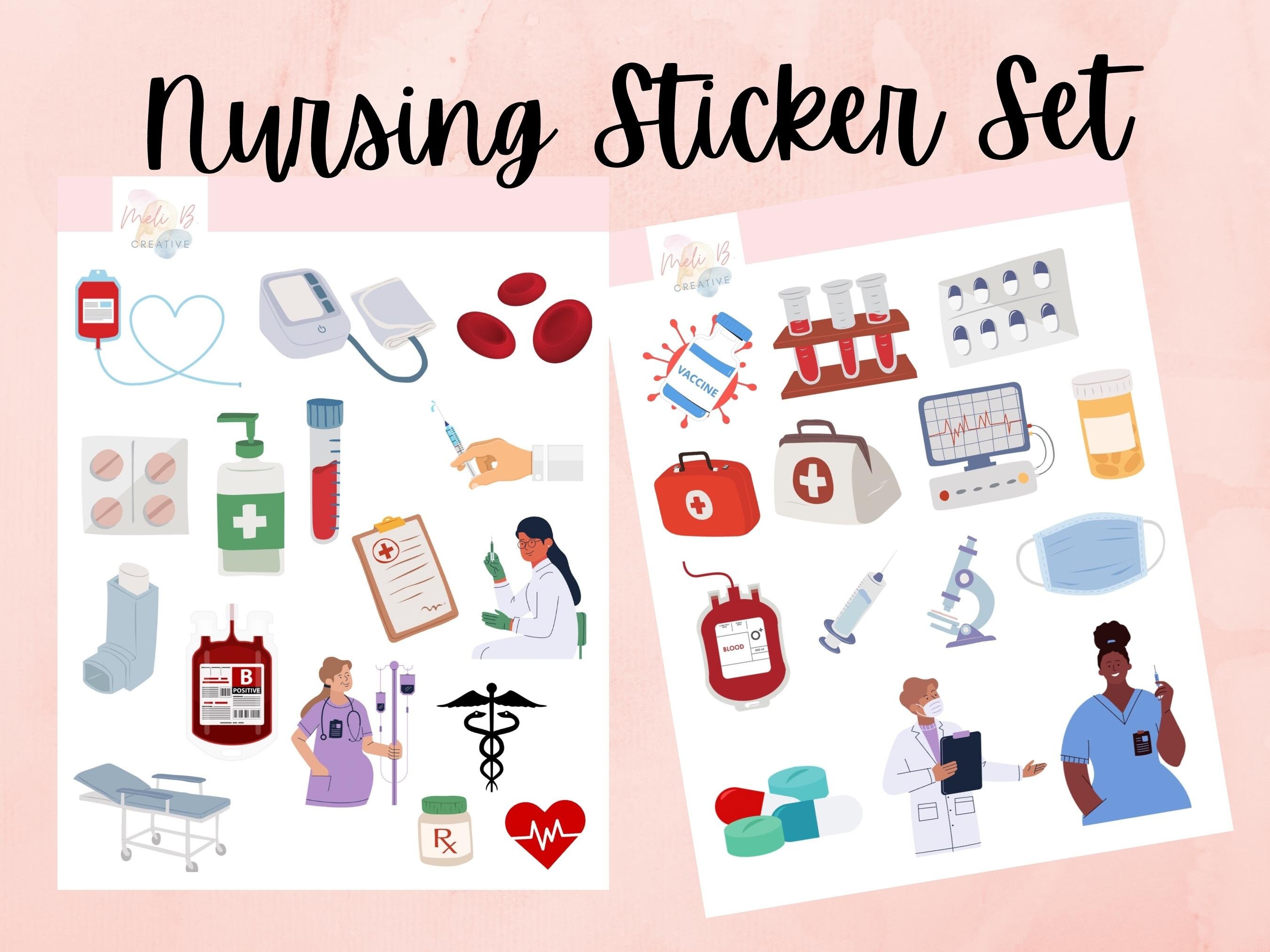 Nursing Sticker Bundle. Digital Sticker Sheet for Science, Biology ...