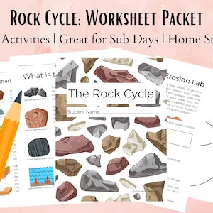 The Rock Cycle Science Worksheet Packet for Middle School Science Class ...