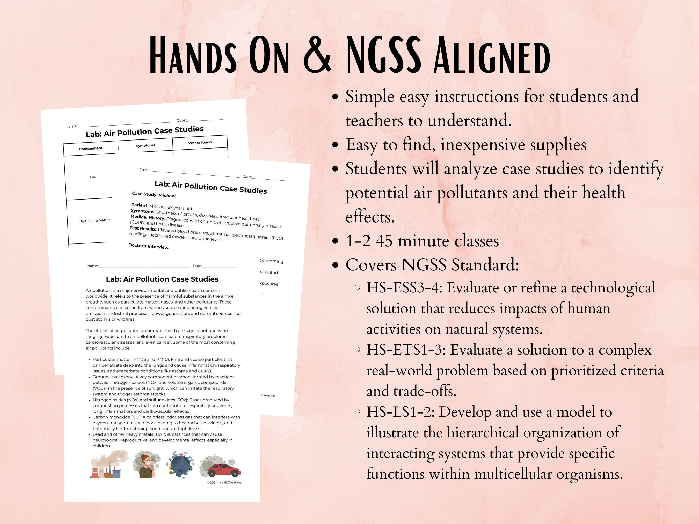 Air Pollution Case Study Lab Sheet, Earth Science, Biology Worksheet ...